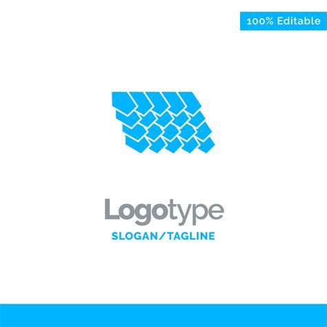 Roof Tile Top Construction Blue Solid Logo Template Place For Tagline