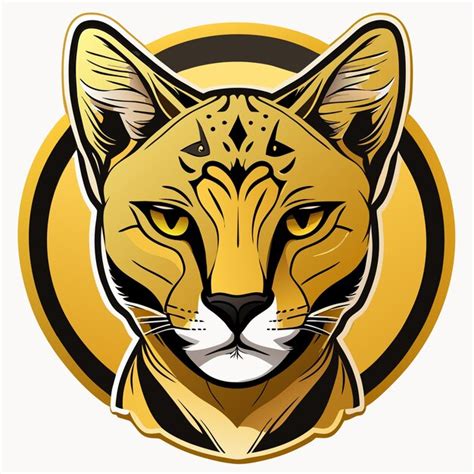 Premium Vector African Golden Cat Sticker Illustration
