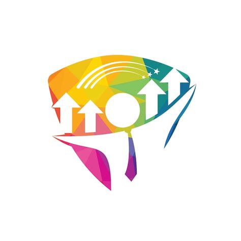 Businessman And Graph Vector Logo Design Premium Vector