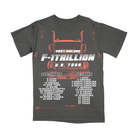 F 1 Trillion Diy Cut Out Tee Post Malone Official Shop
