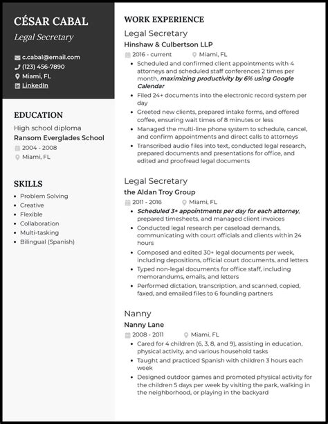 3 Legal Secretary Resume Examples That Got Jobs In 2025
