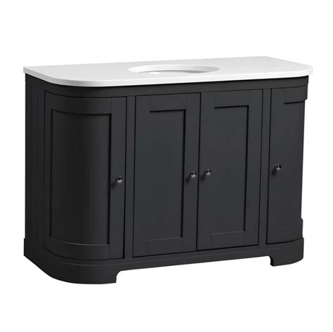 Tavistock Lansdown Matt Black Curved 1200 Underslung Unit And Basin