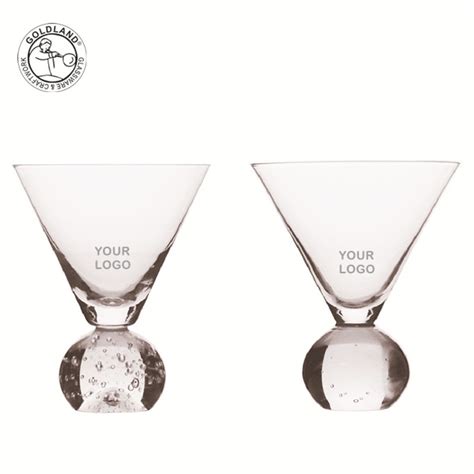 Supply Martini Glass With Bubble Ball Base Cocktail Barware Wholesale Factory Shenzhen Sunrise