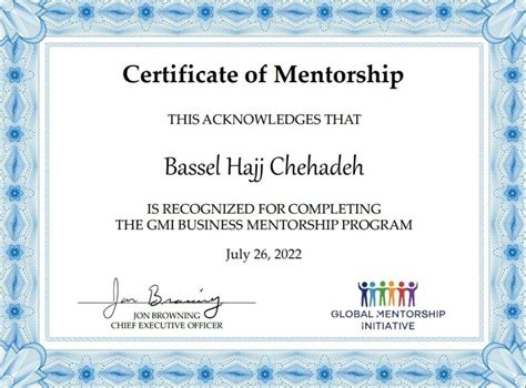 Im Glad That I Successfully Completed The Business Mentorship Program