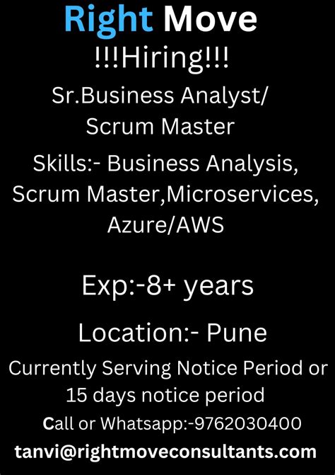 Tanvi P On Linkedin Businessanalysis Scrummaster Microservices Cloud Azure Aws Hiringnow