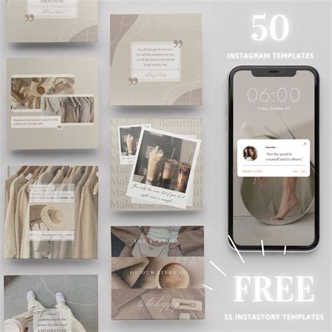 Nude Instagram Templates FREE INSTASTORY Small Business Instagram Post Template Nude Brown