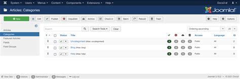 J3xgetting Started With Categories Joomla Documentation