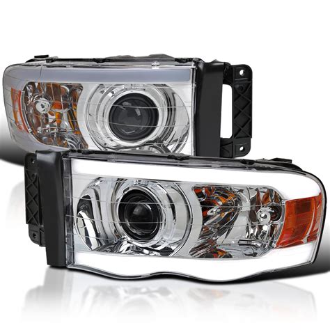 Spec D Tuning Chrome Led Tube Projector Headlights Compatible With 2002