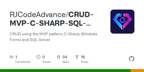 GitHub RJCodeAdvance CRUD MVP C SHARP SQL WINFORMS PART CRUD Using The MVP Pattern C Sharp