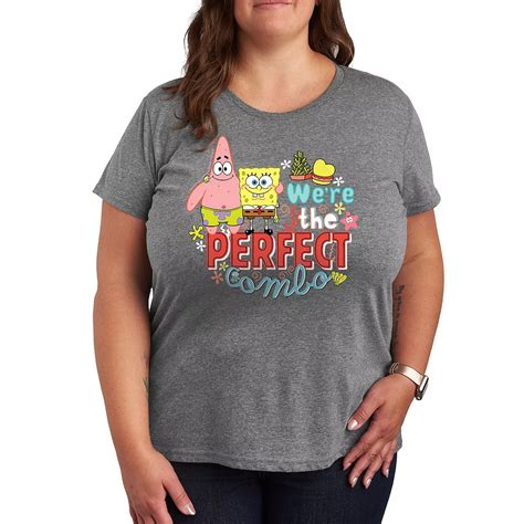 Plus Size Spongebob Squarepants Were The Perfect Couple Graphic Tee