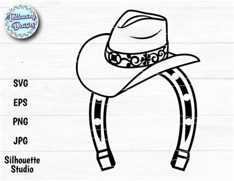 Sombrero De Vaquero En Svg Herradura Monograma Western Rodeo