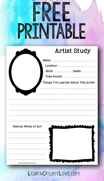 Art And Artwork Research Worksheets Worksheets Library