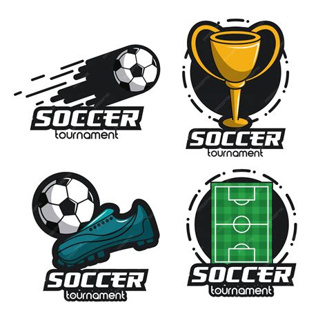 Premium Vector Set Of Soccer Emblems Collection