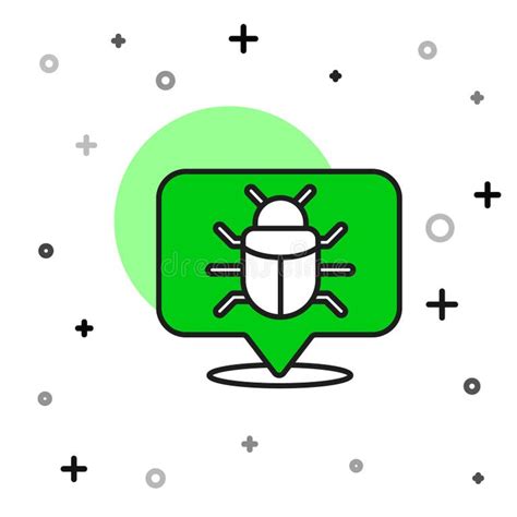 Filled Outline System Bug Concept Icon Isolated On White Background