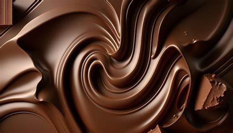 Premium Photo Melted Dark Chocolate Flowing Sweet Dessert Background