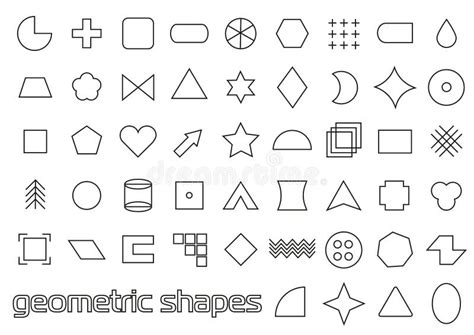 Vector Set Geometric Shapes Linear Design Minimal Modern Shapes
