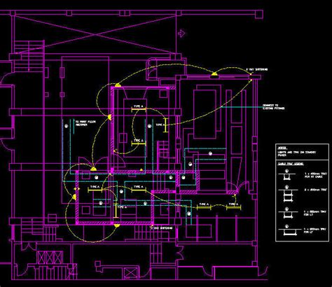 CAD Architect Cad Drawing Electrical Cable Tray Layout Plan Legend
