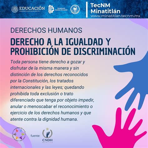 Derecho A La Igualdad Y ProhibiciÓn De DiscriminaciÓn Tecnm