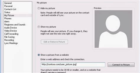 Unified Communications With Microsoft Lync 2013 Client And And Pictures From Custom Url