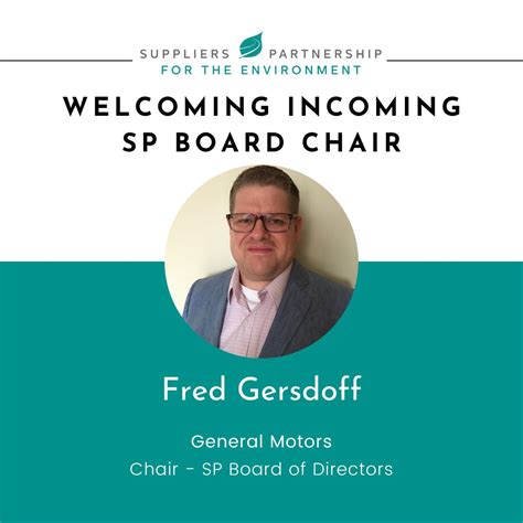 We Are Pleased To Announce That Fred Gersdorff Senior Manager