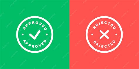 受け入れられました。拒否されました。チェックマークとクロスマークの記号。ベクトルイラスト プレミアムベクター