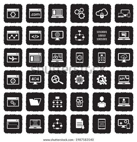 website development icons grunge black flat stock vector royalty free 1987583540 shutterstock