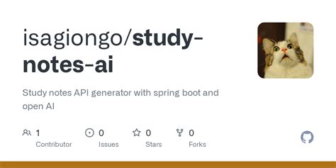 GitHub Isagiongo Study Notes Ai Study Notes API Generator With Spring Boot And Open AI
