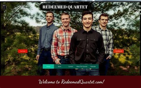 The Website For Redmond Quartet Is Displayed With Three Men Standing
