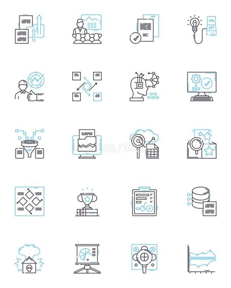 financial statements linear icons set balance revenue expense