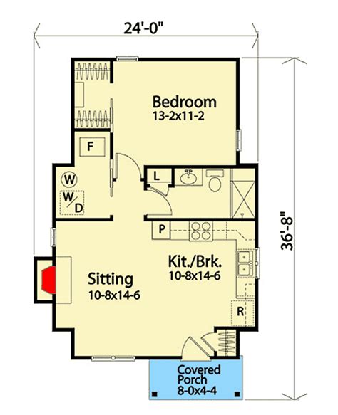 Tiny House Floor Plans One Bedroom 1 Bedroom 1 Bath 600sf Modern