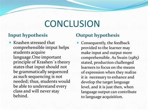 Input Vs Output Hypothesis Pptx