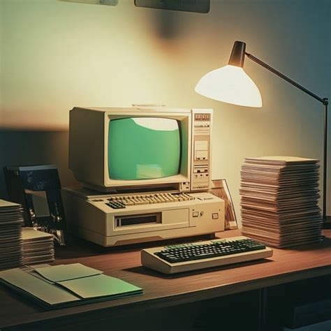 Free Vintage Computer Setup Image Vintage Computer Desk Download