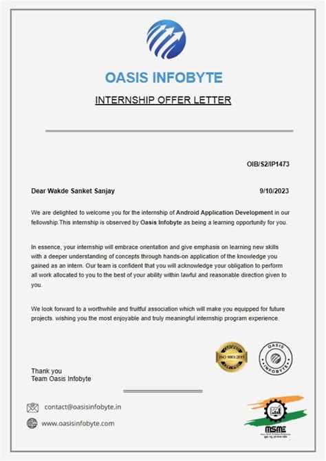 Androiddevelopment Internship Oasisinfobyte Newbeginnings