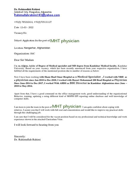 Dr Rahimullah Rahimi Update Cv Download Free Pdf Afghanistan Nangarhar Province