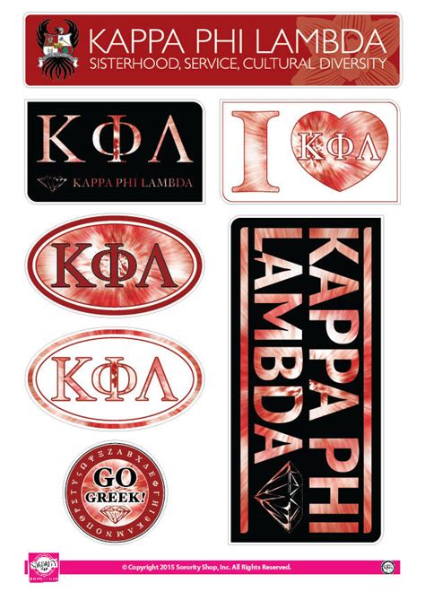 Kappa Phi Lambda Bohemian Stickers Sororityshop