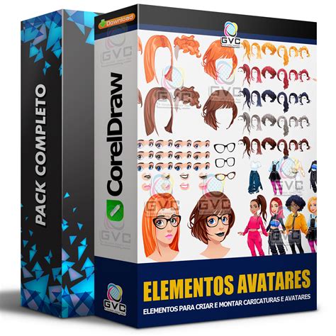 Pack Avatares Caricaturas Vetorizados Gvc Digital