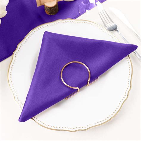 Efavormart Cloth Napkins Set Of 5 20x20 Inch Purple Seamless Dinner