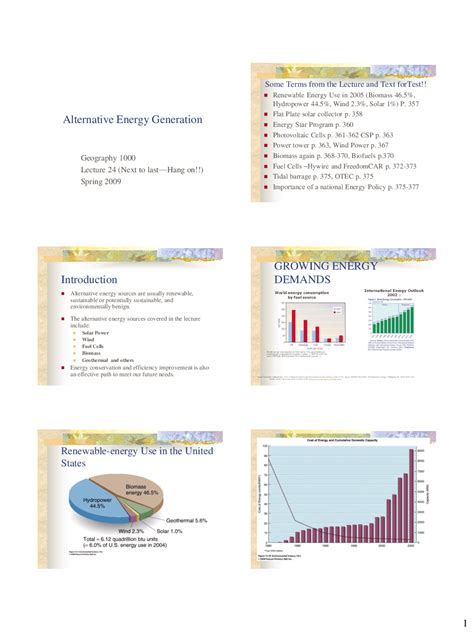 alternative energy generation lecture slides geog 1000 docsity
