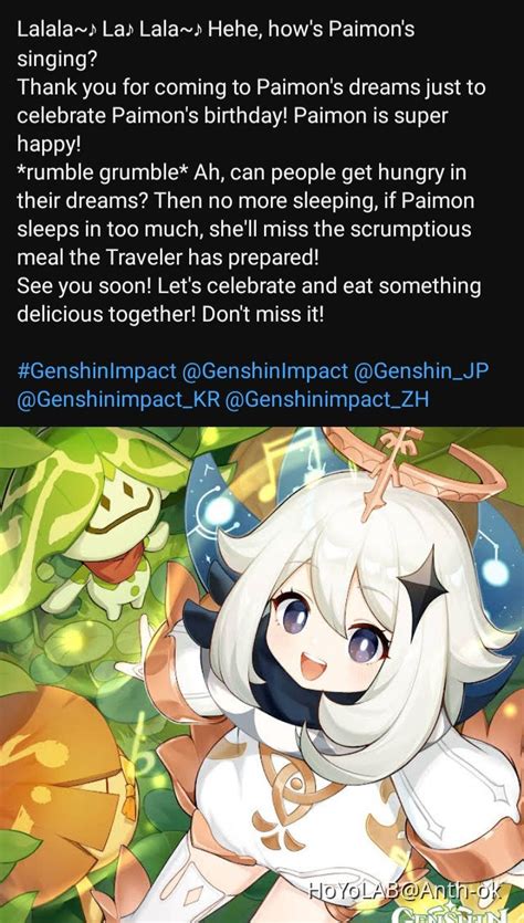 Happy Birthday Paimon Genshin Impact Hoyolab