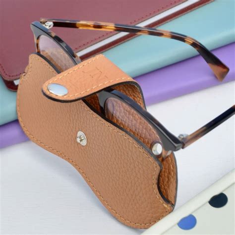Personalised Monogram Leather Glasses Protector Case By Penelopetom