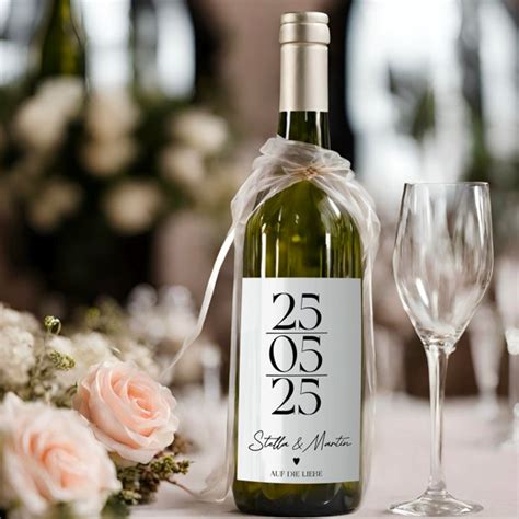 Personalised Wine Bottle Sticker Wedding Etsy Uk