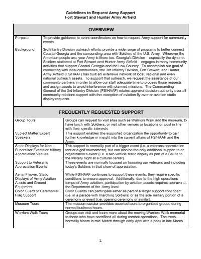 Community Request Processing Guidelines Fort Stewart Us Army