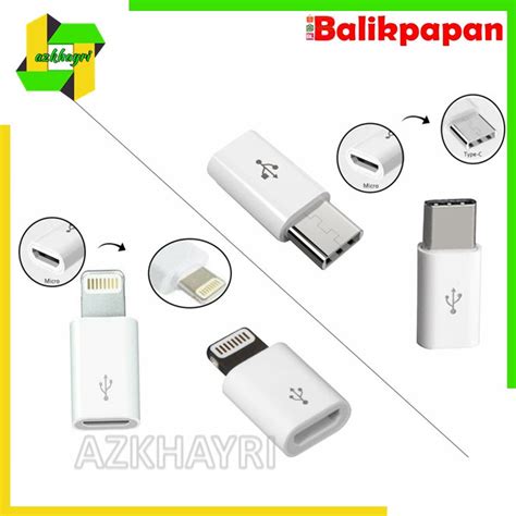 Jual Micro Usb To Type C And Cable Adapter Converter For Android Ipon