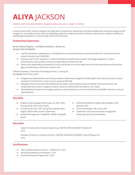 Software Engineer Resume Examples 14 Software Engineer Resume Examples