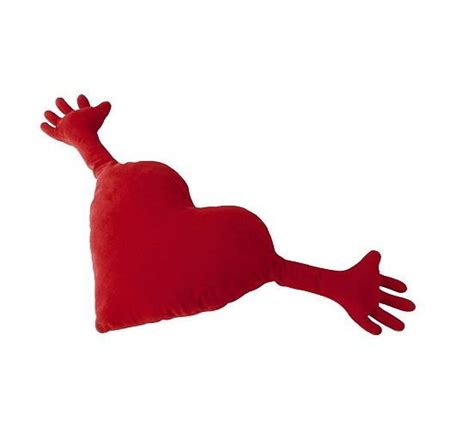 Ikea Red Heart Hug Pillow Cushion 16x40 W Hands Cuddle Soft Toy Love