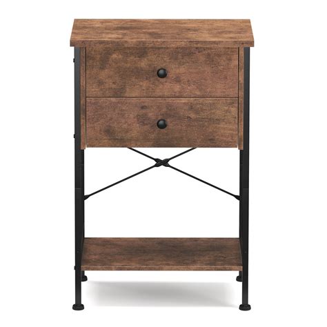 Table De Chevet Vintage Bonita 35 X 69 Cm Avec 2 Tiroirs Gonserch