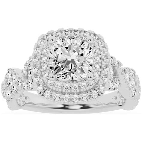 Unique Moments 25 Ct Lab Grown Cushion Cut Diamond Engagement Ring 10k