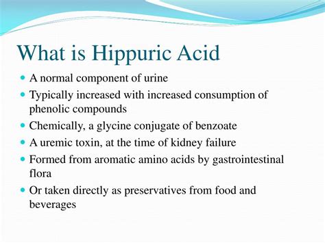 Exams And Me Hippuric Acid