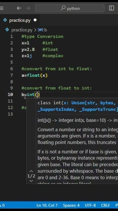 Type Conversion 😮😯python Pythonprogramming Coding Programming