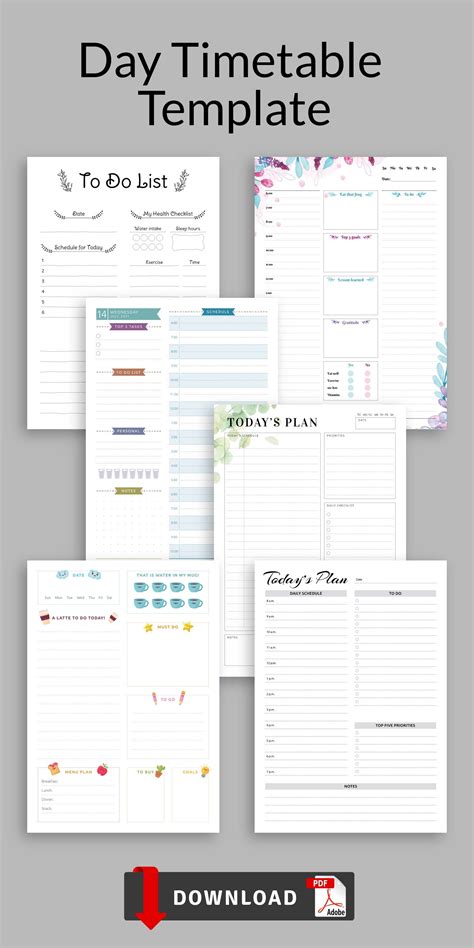 Daily Time Table Chart Templates Artofit